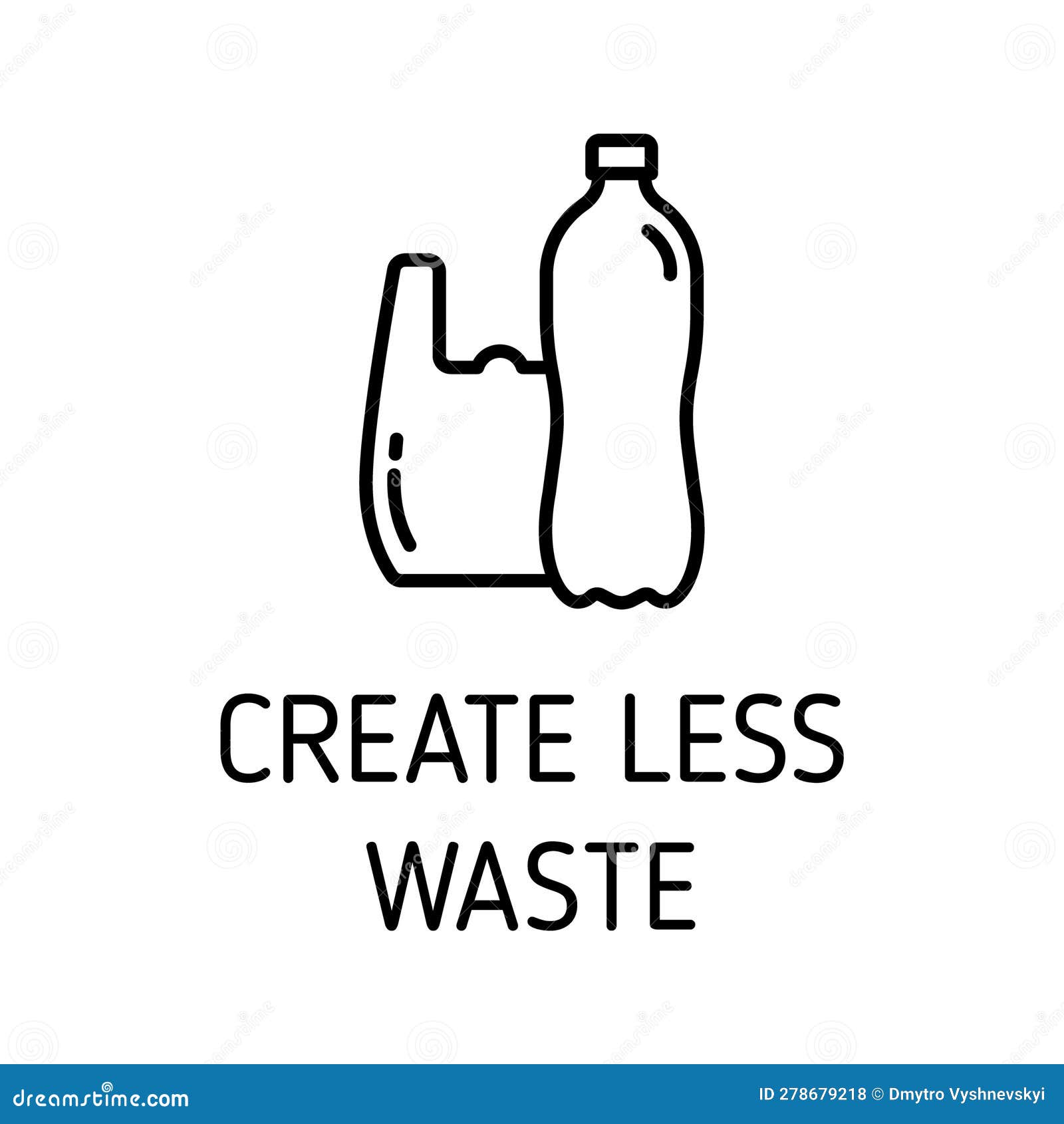 Create less Waste Outline Vector Icon Stock Vector - Illustration of ...