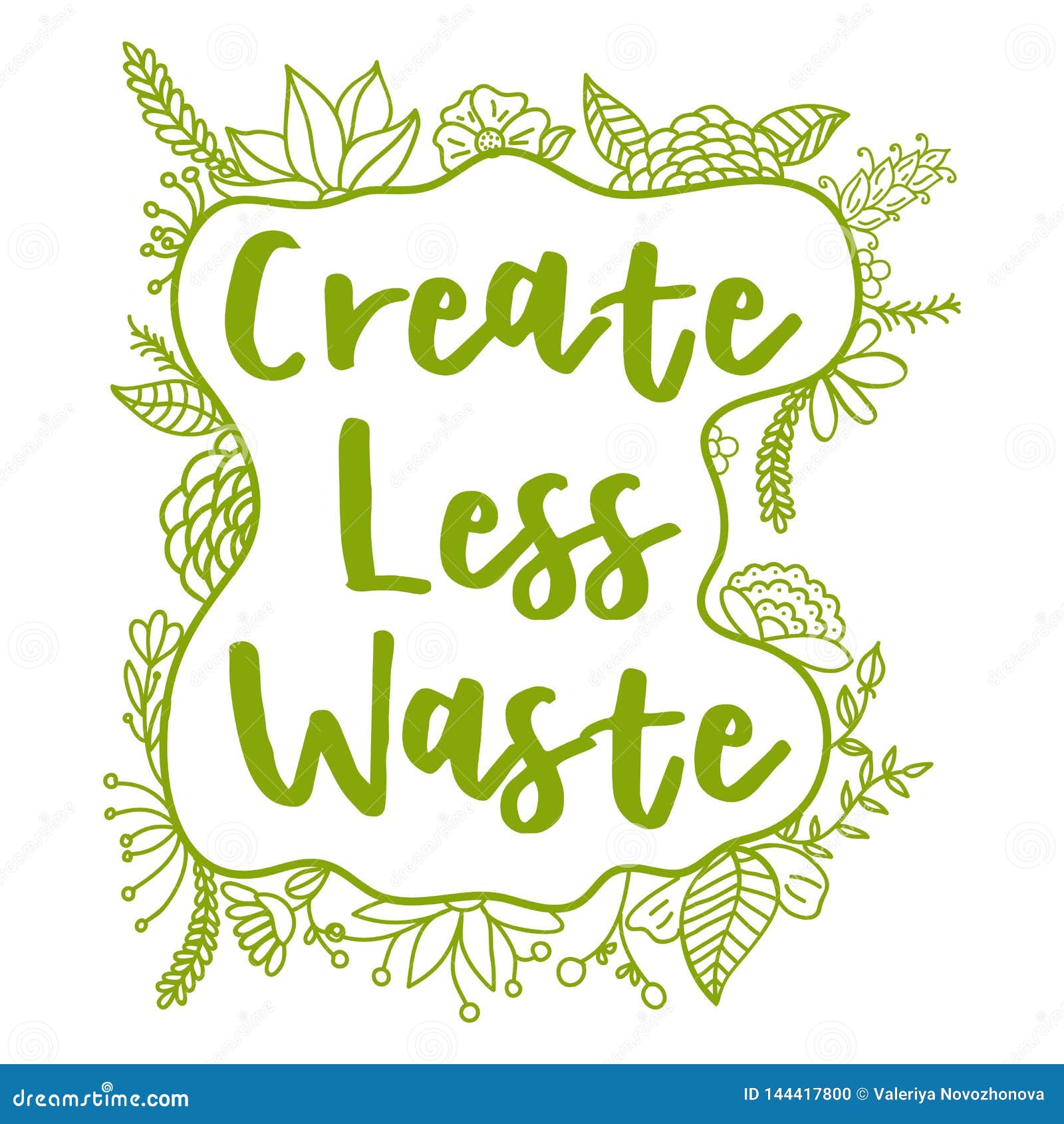 Create less Waste. Zero Waste Concept. Vector Illustration Stock ...