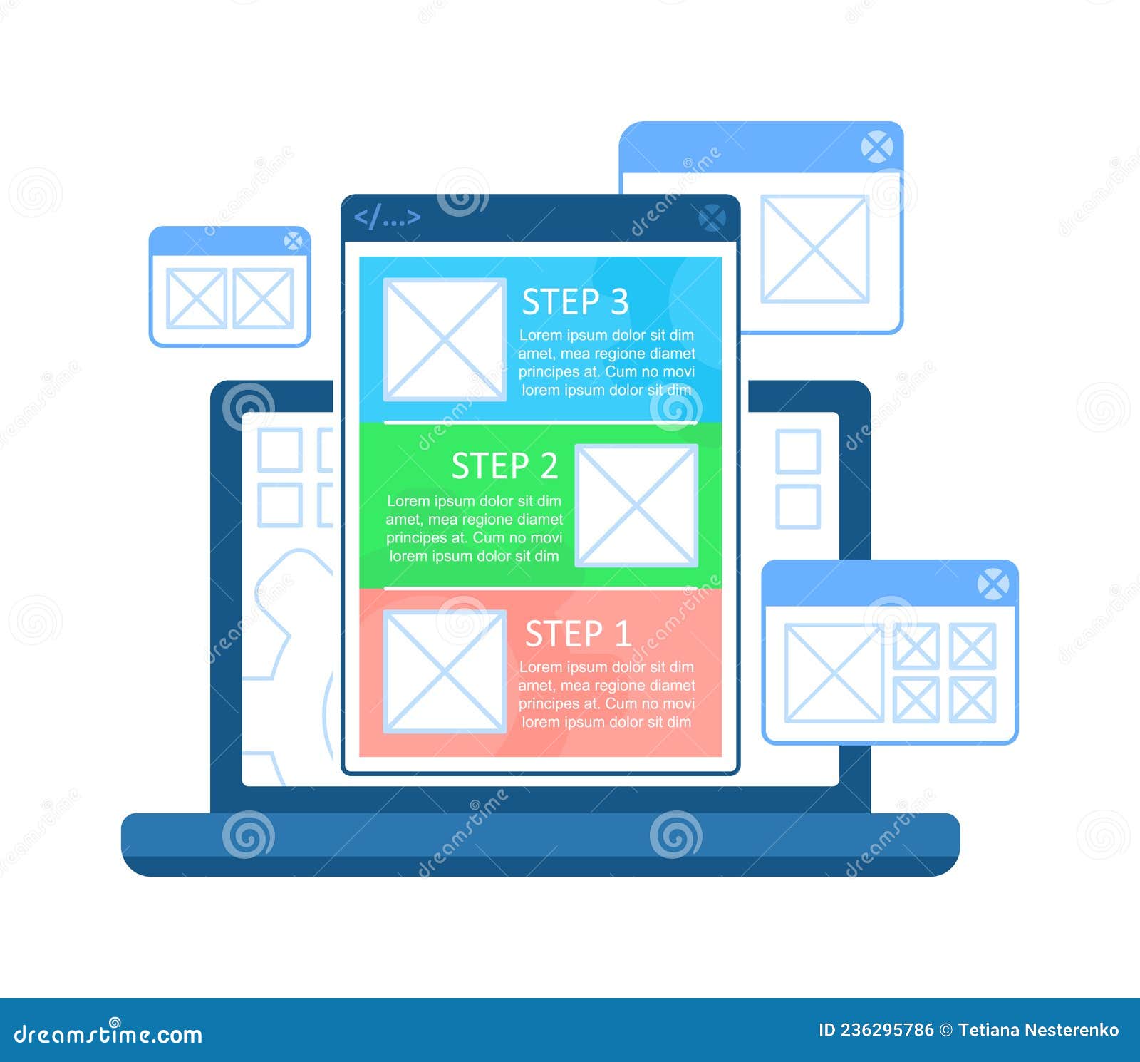Create Website Interface Infographic Chart Design Template Stock Vector ...