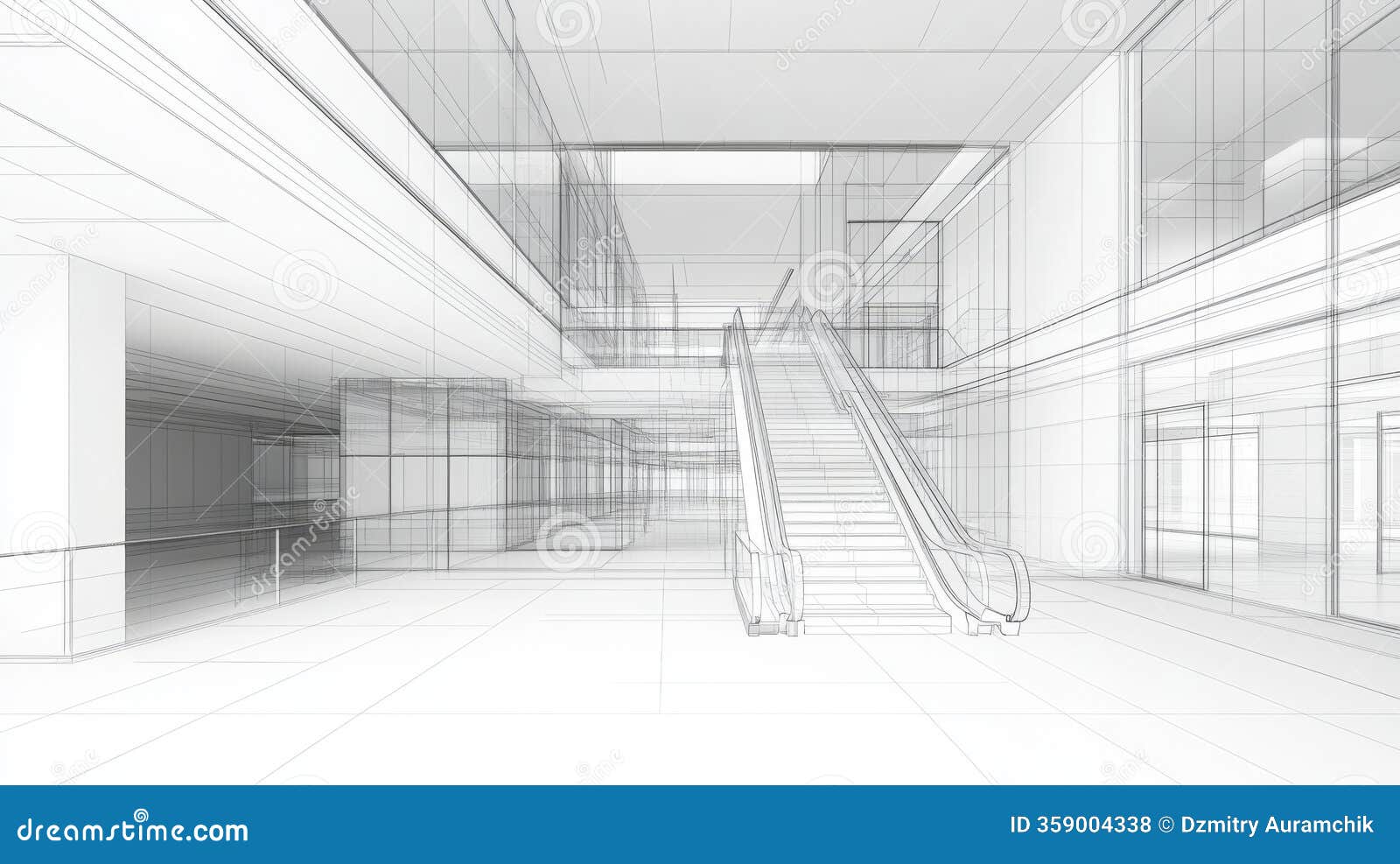 Create a Wireframe for the Mall Corridor, Focusing on Interior Design ...