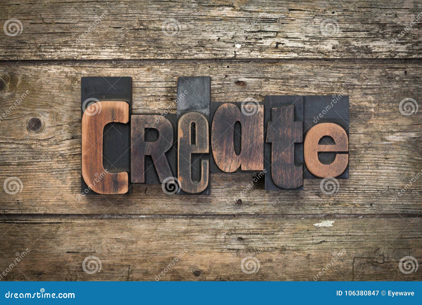 Create, Word Written with Vintage Letterpress Printing Block Stock ... Create, Word Written with Vintage Letterpress Printing Block Stock ...