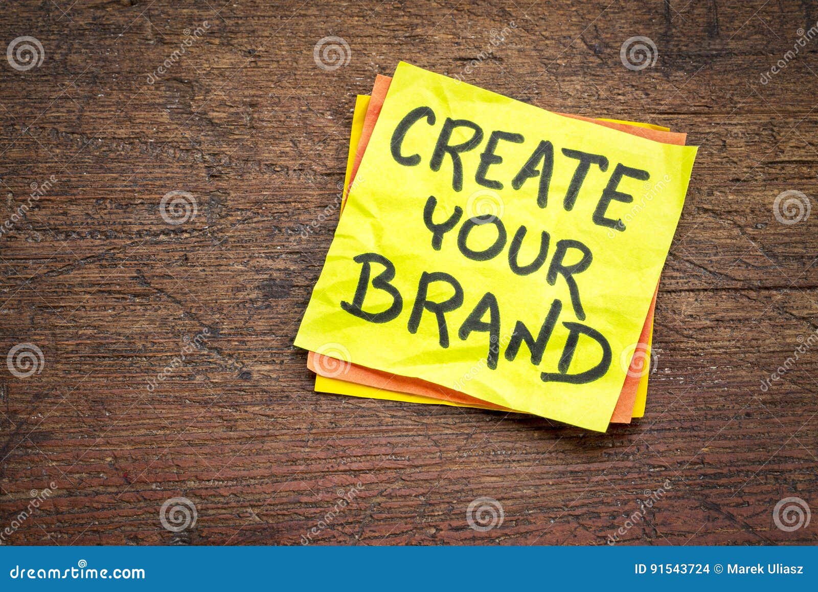Create Your Brand Sticky Note Stock Photo - Image of note, personality ...