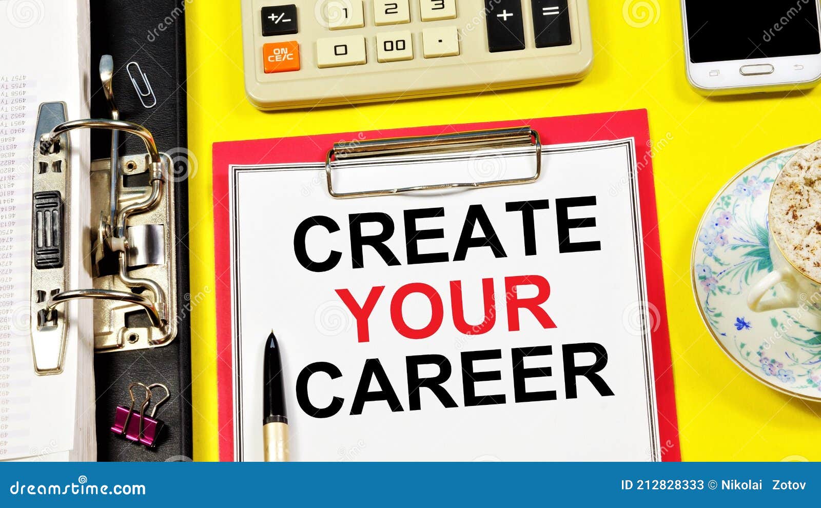 Create Your Career. Text Label on the Planning Notebook Stock Image ...