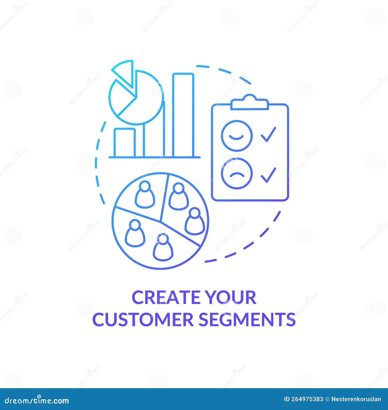 Create Your Customer Segments Blue Gradient Concept Icon Stock ...