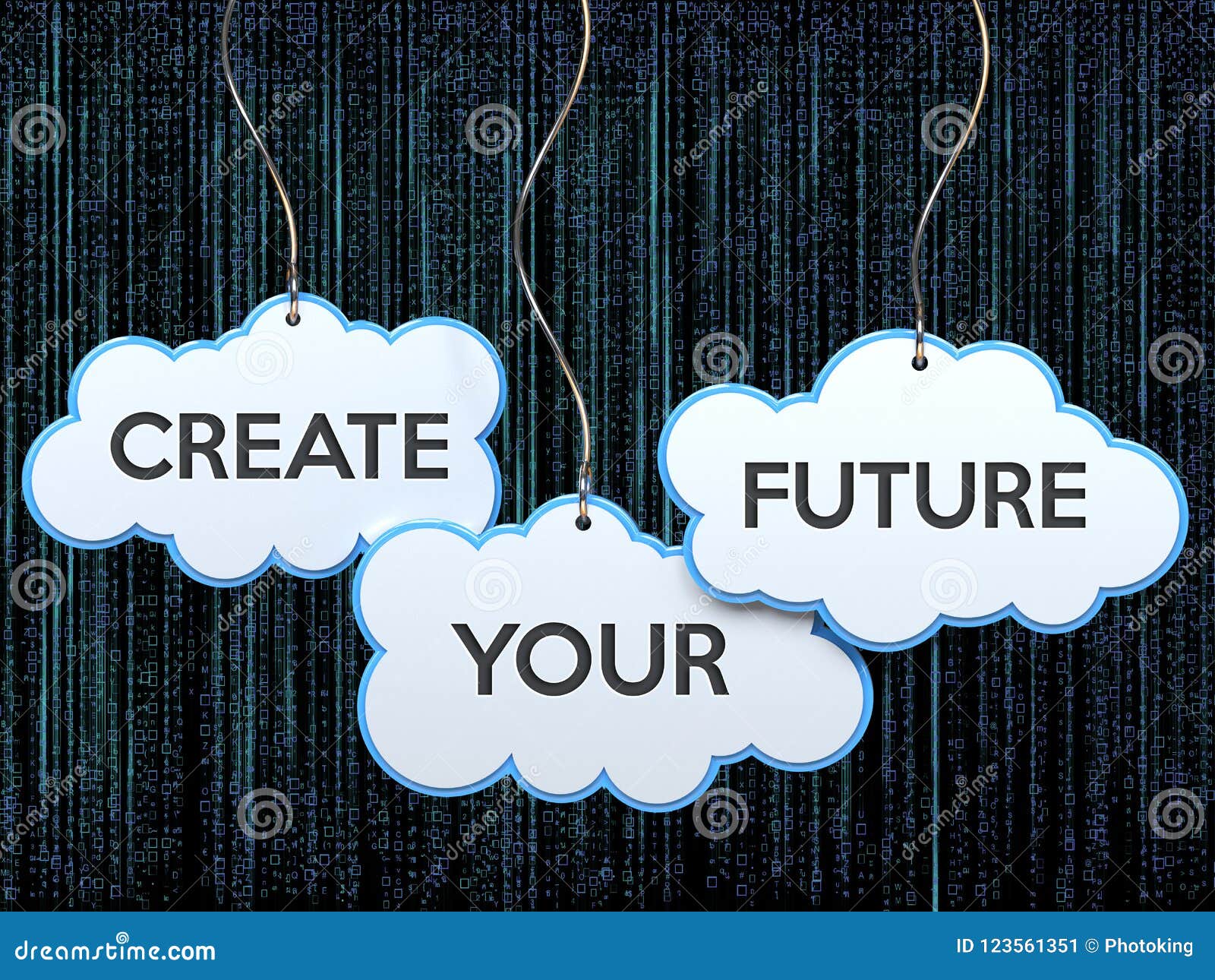 Create Your Future on Cloud Banner Stock Illustration - Illustration of ...