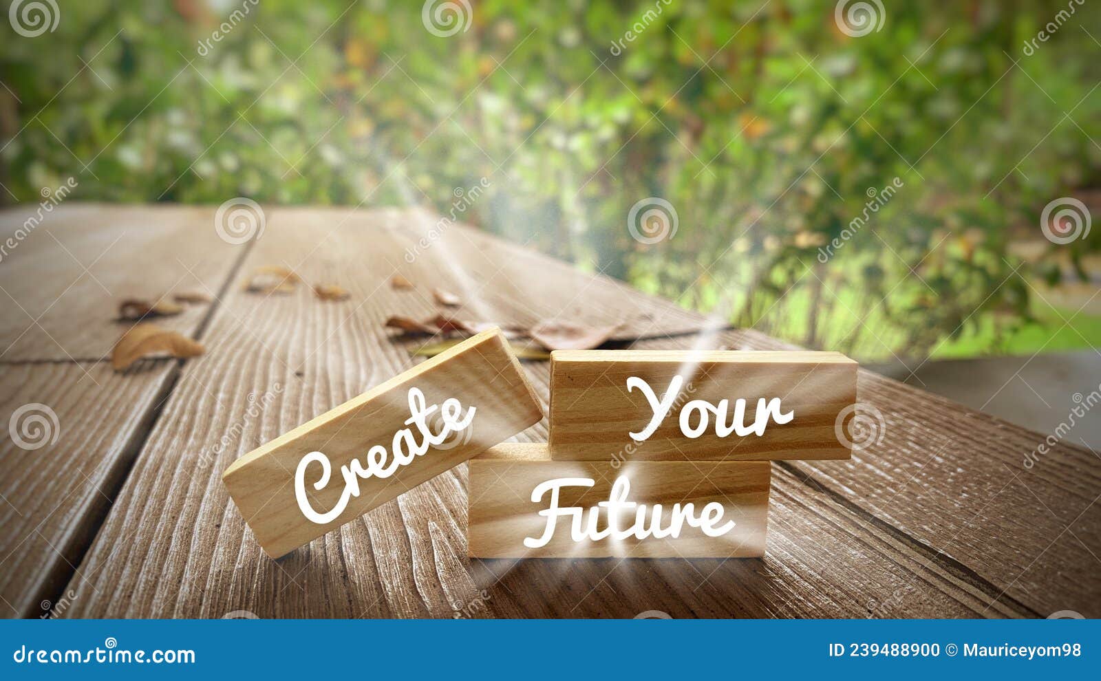 Create Your Future Text on Wooden Blocks with Bright Shining Light ...