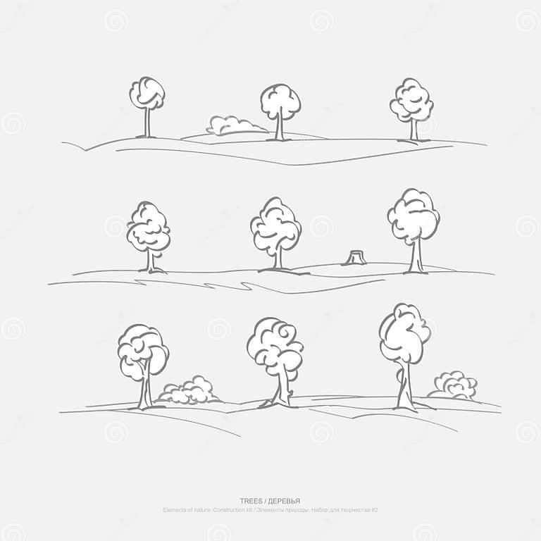 A Set of Natural Landscape Elements for Design and Construction Stock ...