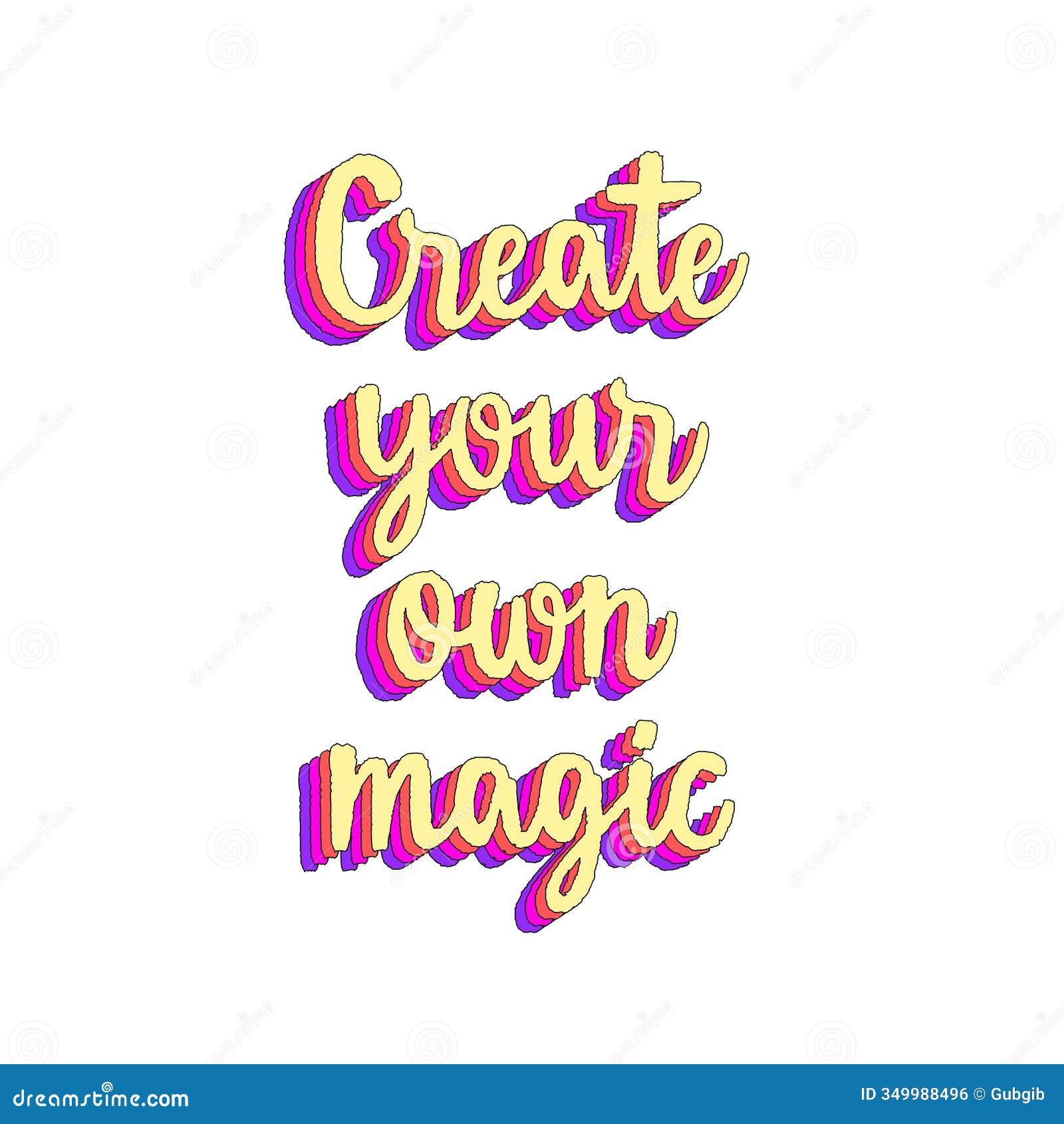 Create Your Own Magic Hand Lettering with Rainbow Patterns Stock ...