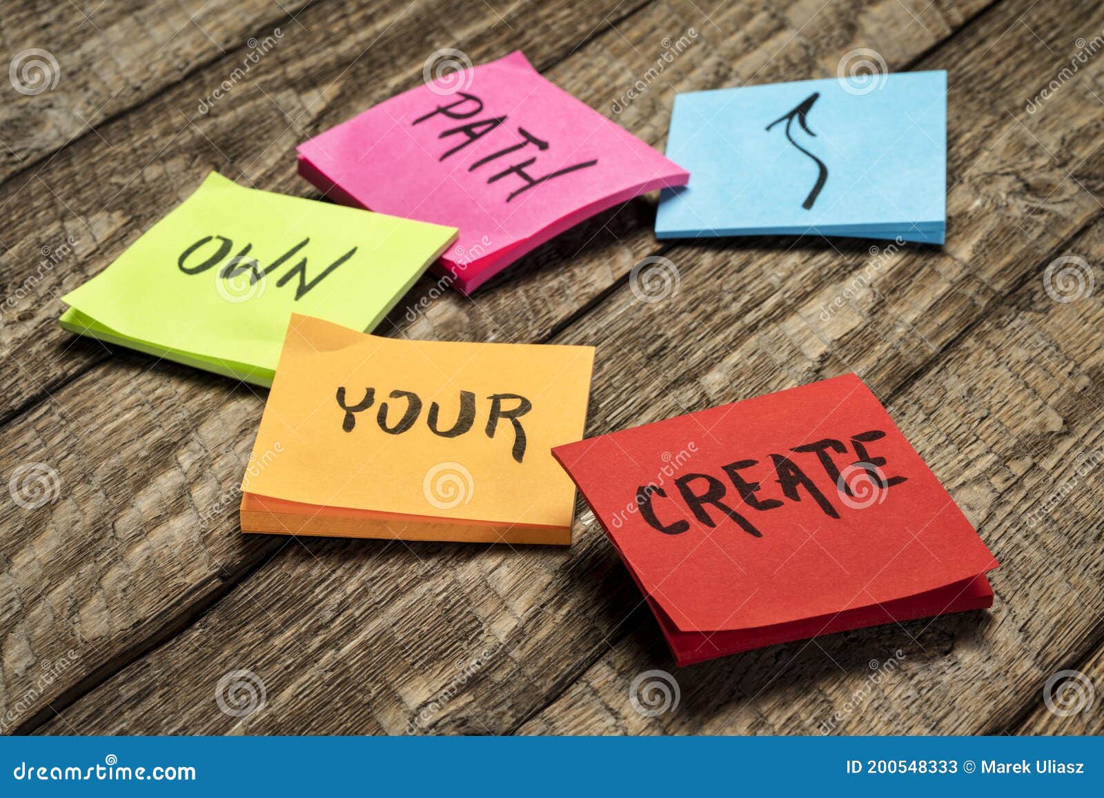 Create Your Own Path Inspirational Writing Stock Image - Image of wood ...