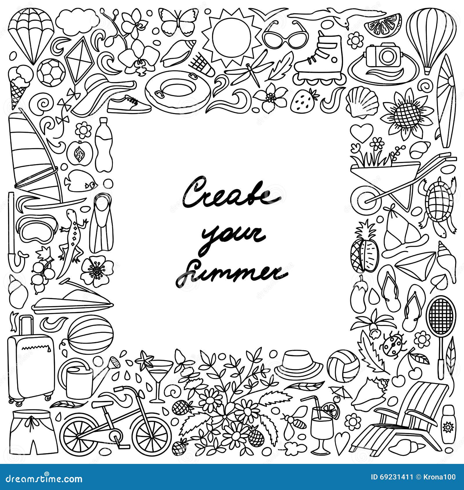 Create your Summer Frame stock vector. Illustration of season - 69231411