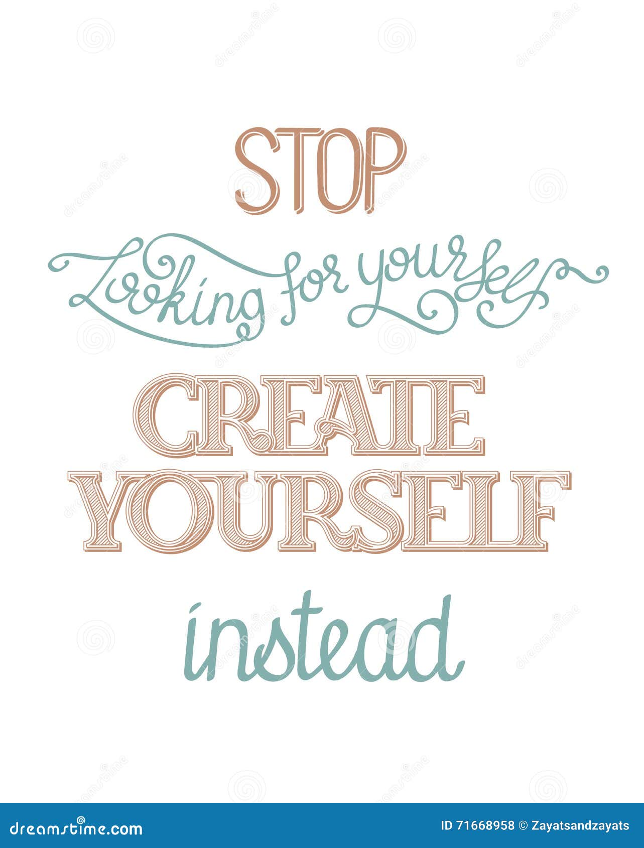 Create yourself poster stock vector. Illustration of decoration - 71668958