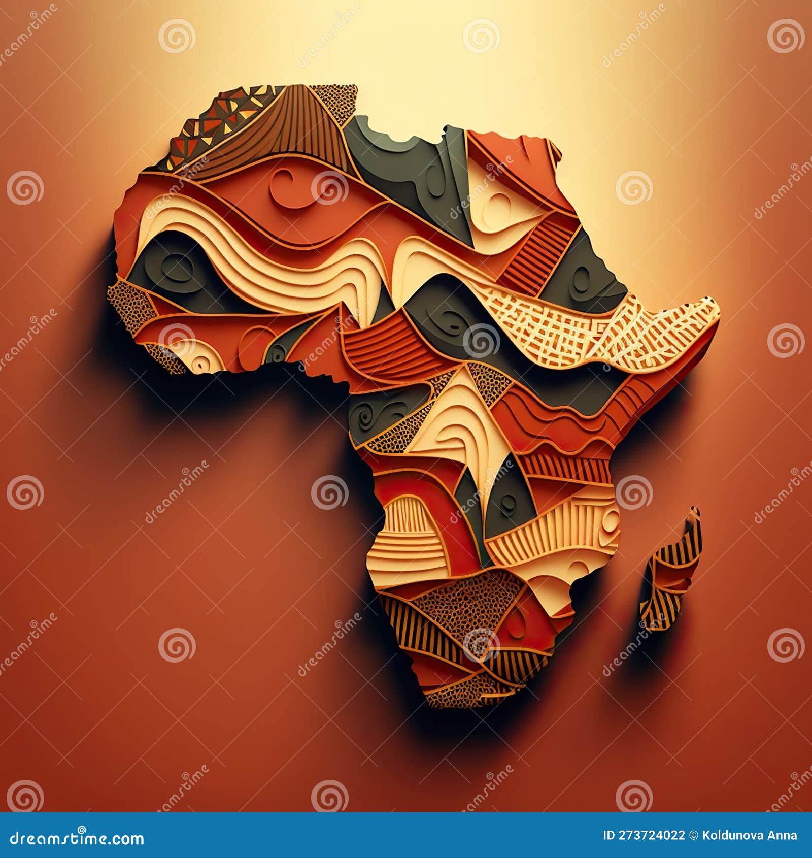 Created with Generative AI Technology. Map of African Continent Stock ...