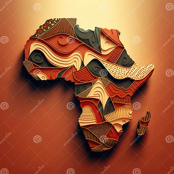 Created with Generative AI Technology. Map of African Continent Stock ...
