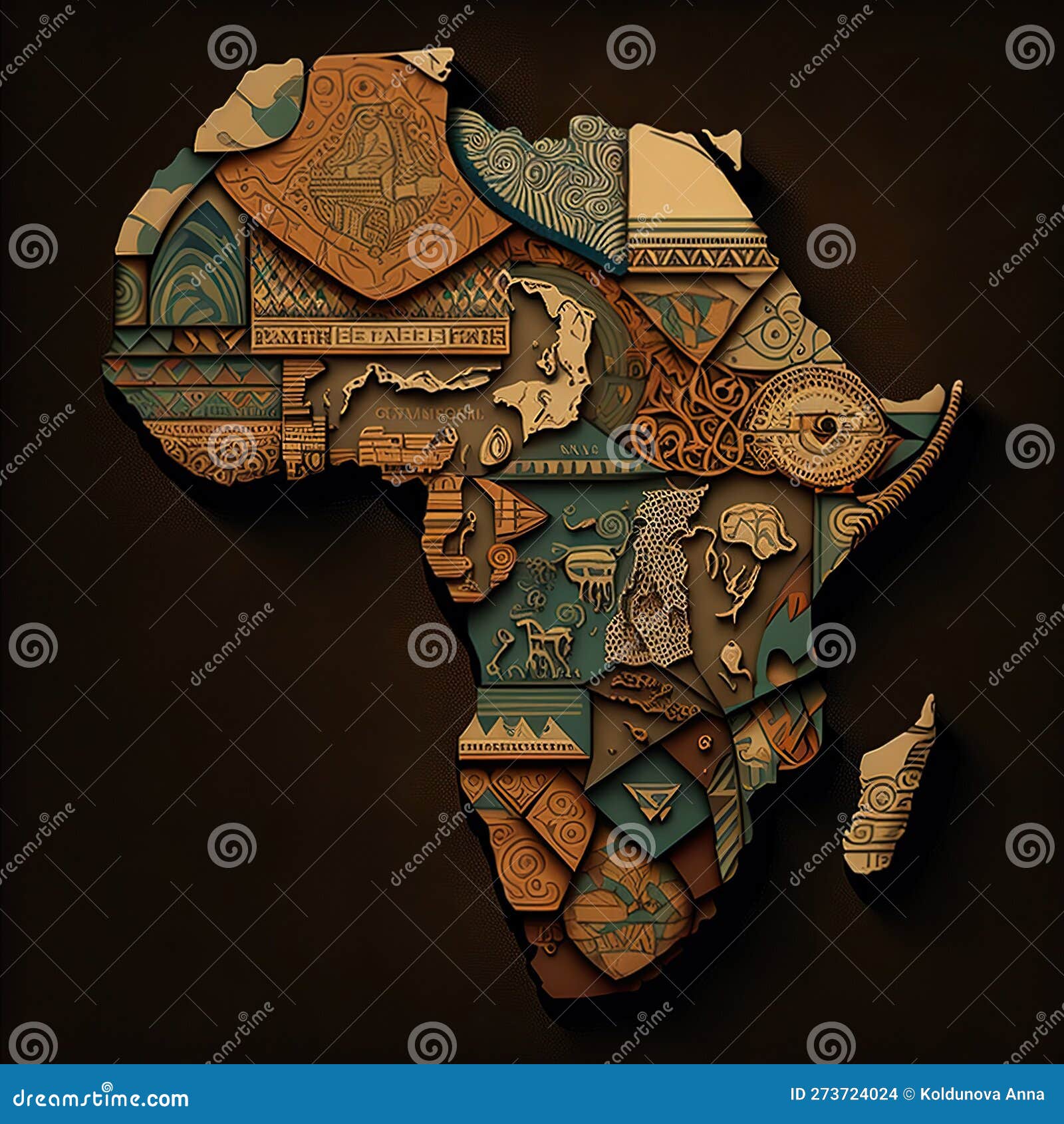 Created with Generative AI Technology. Map of African Continent Stock ...