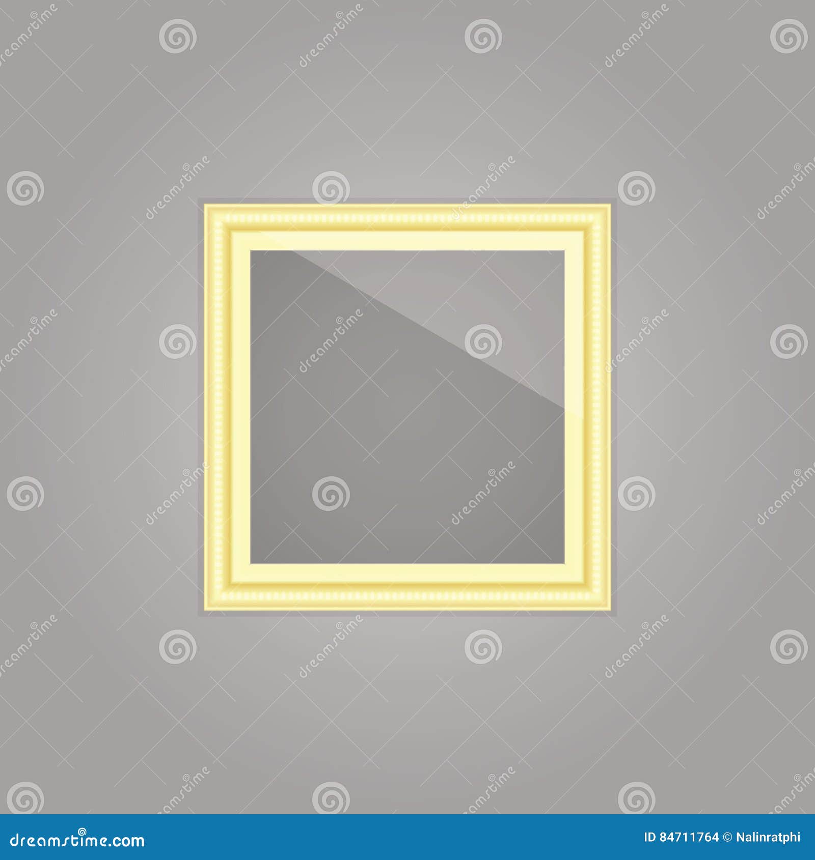 Created Gold Picture Frame with Mirror Reflection Stock Vector ...