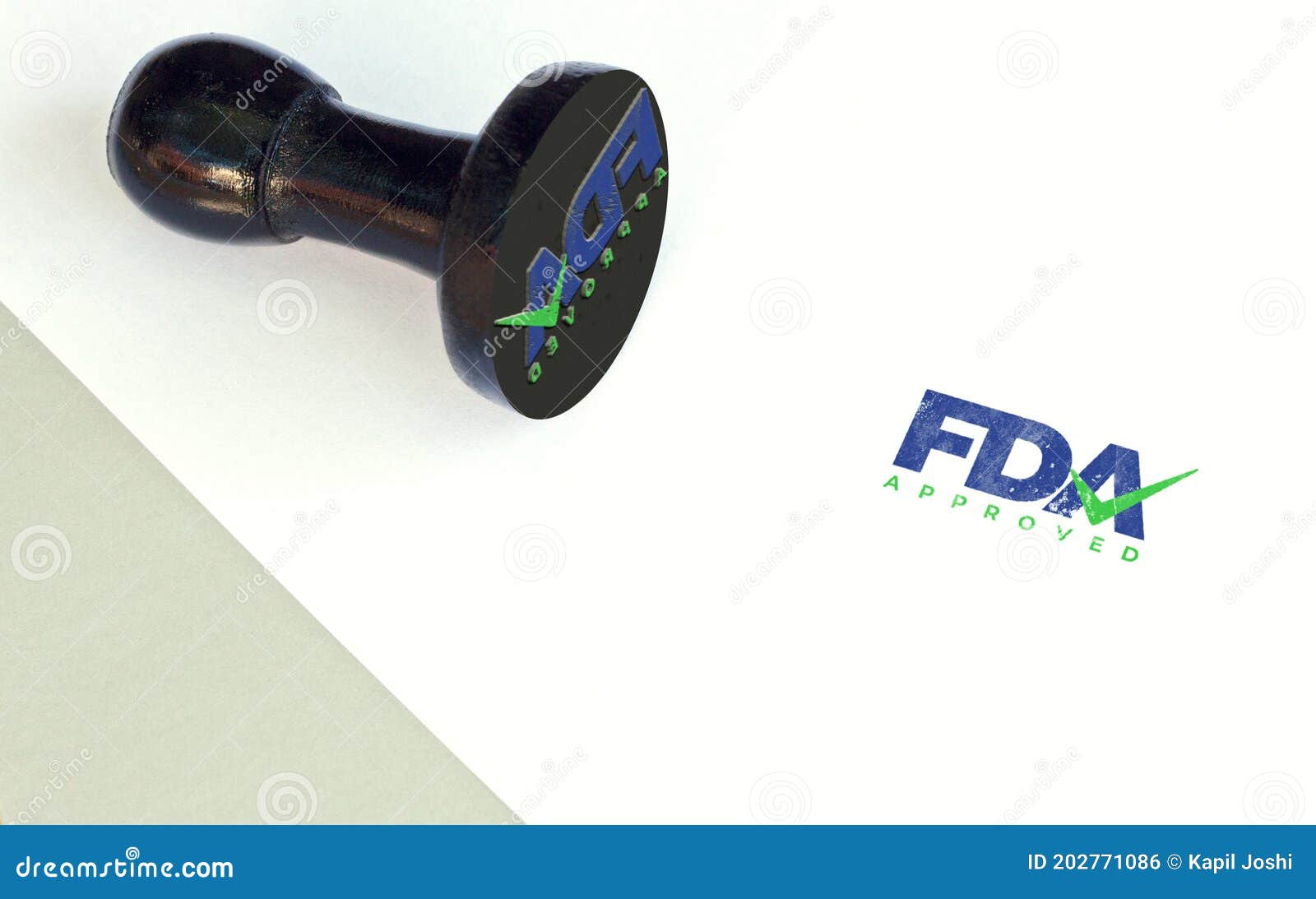 Stamp of FDA Approved in Blue Color and Green with Tick Mark Editorial ...