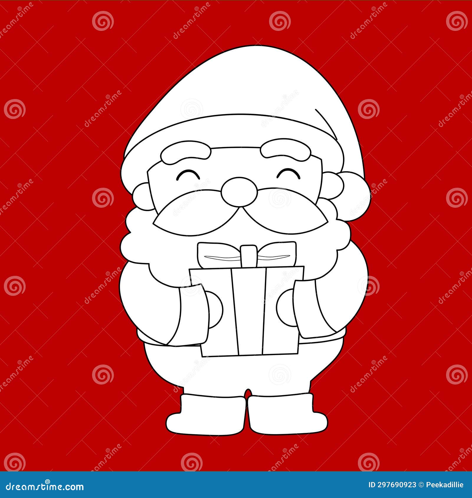 Happy Christmas Santa Claus Holiday Cartoon Digital Stamp Outline Stock ...
