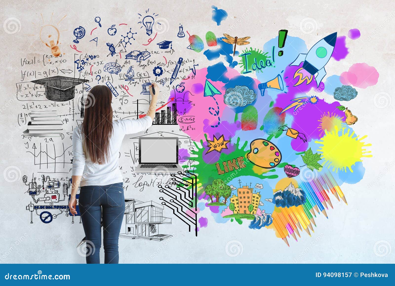 Creatief En Analytisch Het Denken Concept Stock Afbeelding - Image of ...