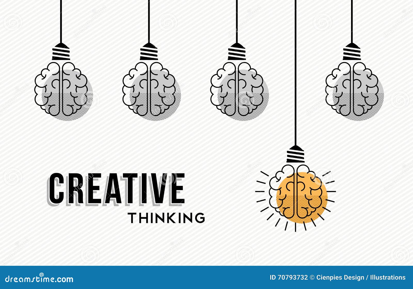 Creatief Het Denken Conceptontwerp Met Menselijke Hersenen Vector ...