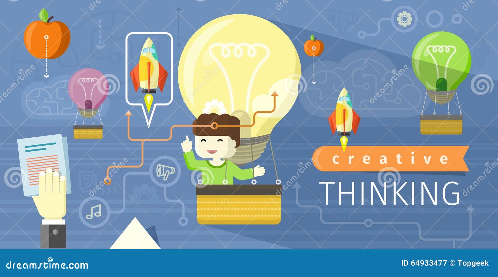 Creatief Het Denken Ontwerp Vlak Concept Vector Illustratie ...