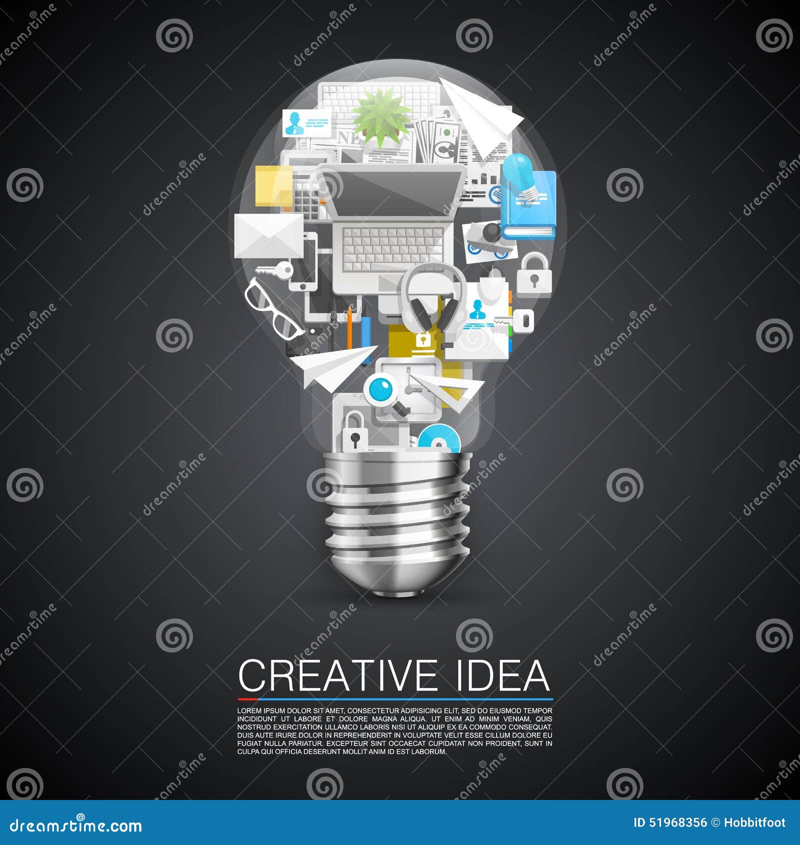 Creatief Idee Van Vlakke Collagepictogrammen Vector Illustratie ...