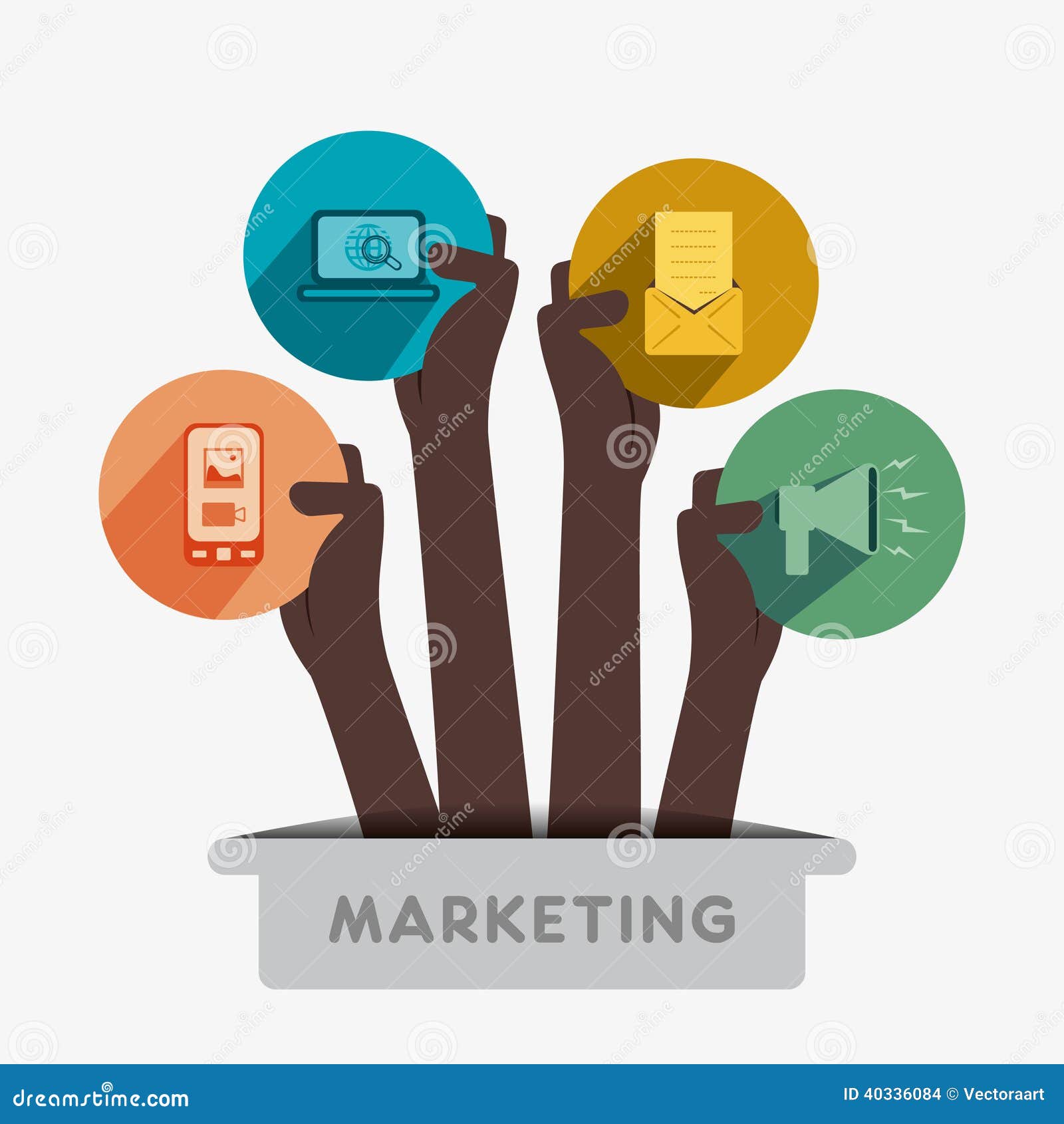 Creatief Marketing Pictogram Vector Illustratie - Illustration of vlak ...