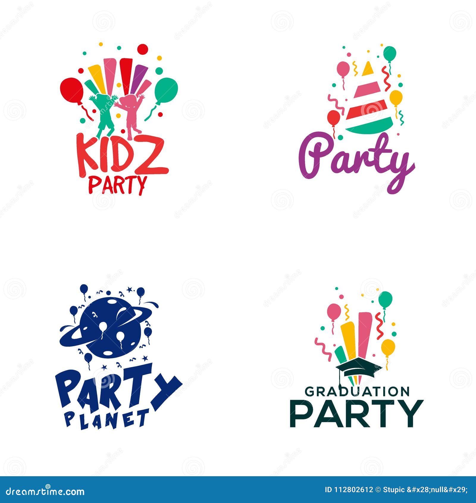 Creatieve Partij Logo Design Vector Art Logo Stock Illustratie ...