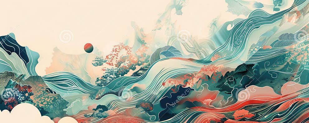 Creating Abstract Artwork of Flowing Waves with Ethereal Elements ...