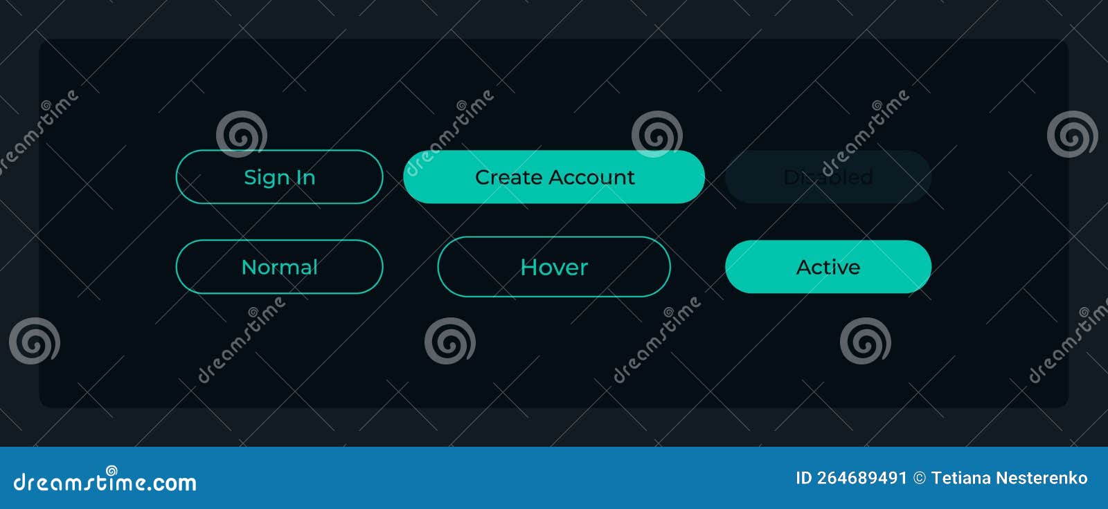 Creating Account Ui Elements Kit Stock Vector Illustration Of State Submit 264689491