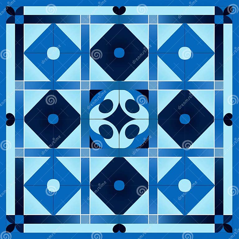 Creating Alternating Blue Squares Grid Pattern Damask Design Stock ...