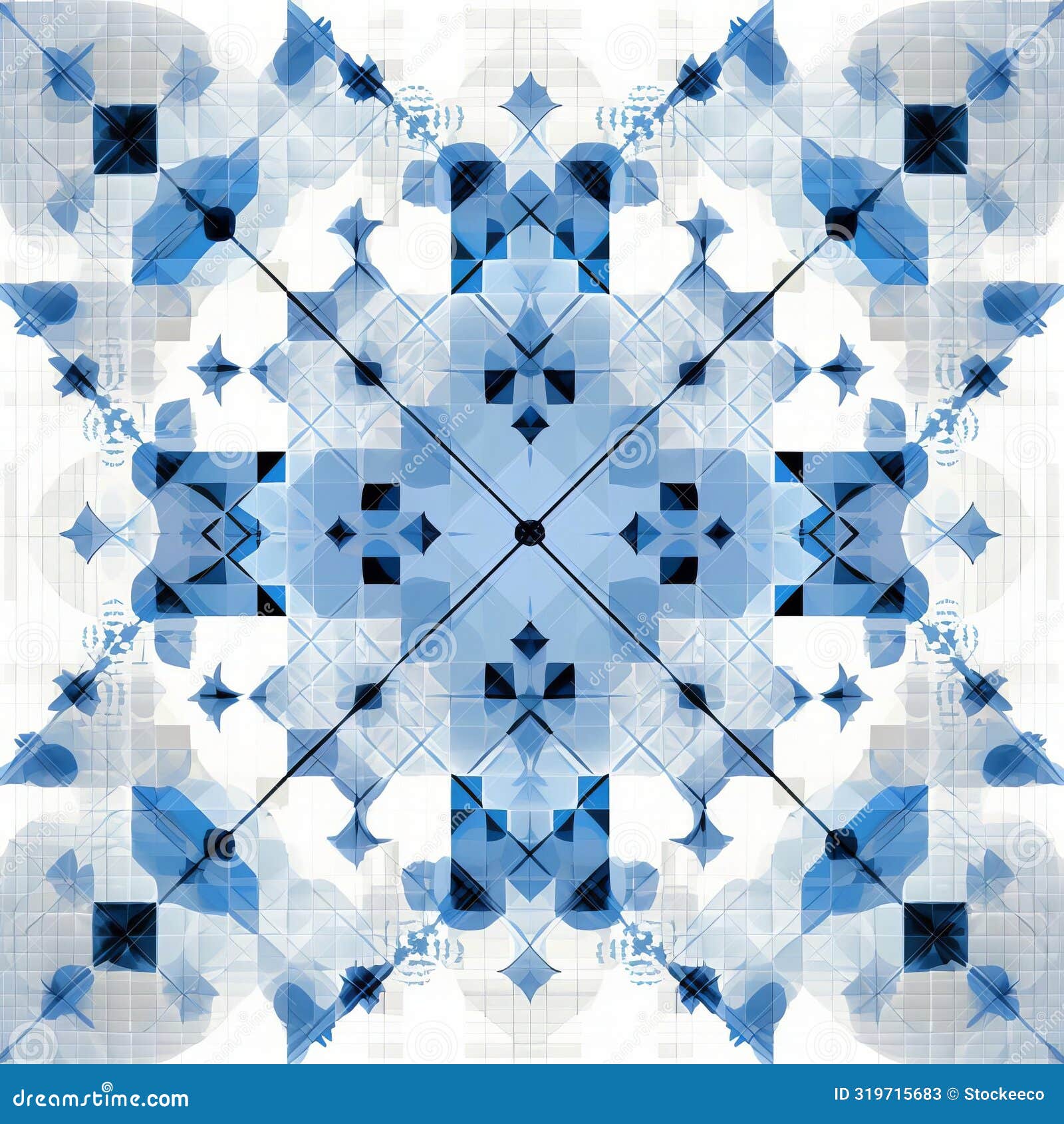 Creating Alternating Blue Squares Grid Pattern in Damask Design Stock ...