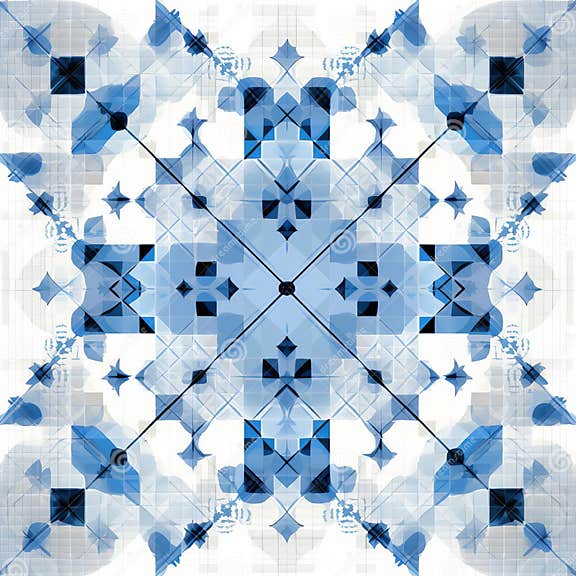 Creating Alternating Blue Squares Grid Pattern in Damask Design Stock ...