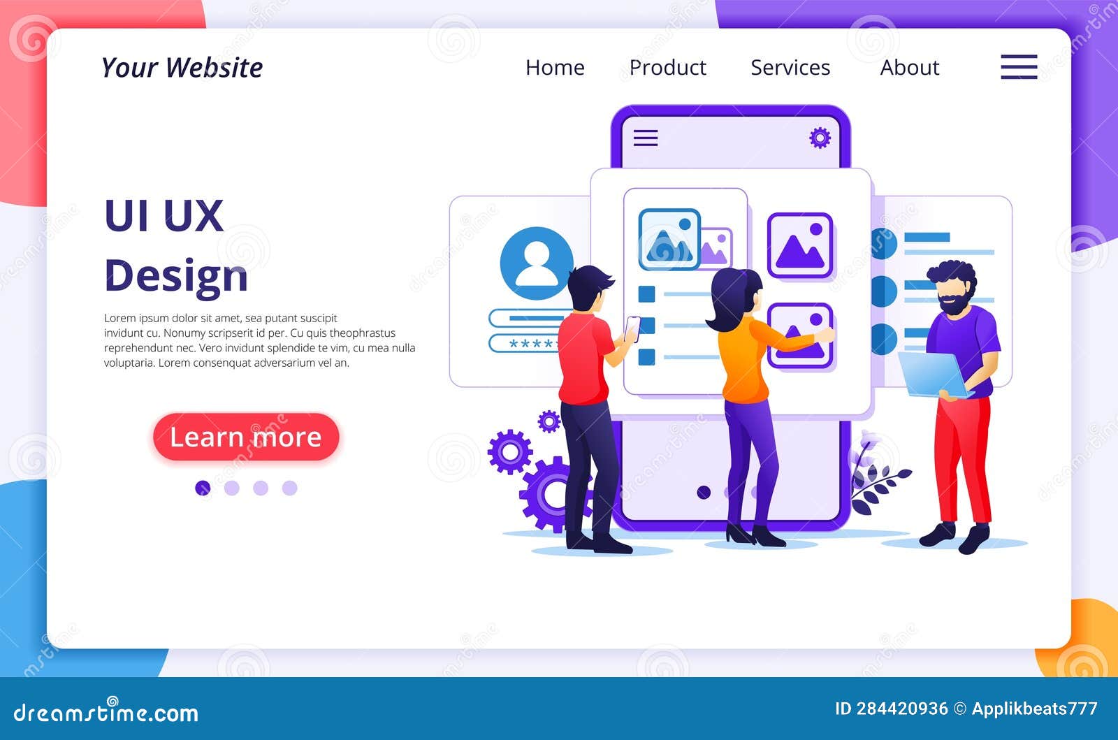 Creating an Application Design Concept, People and Content Text Place ...
