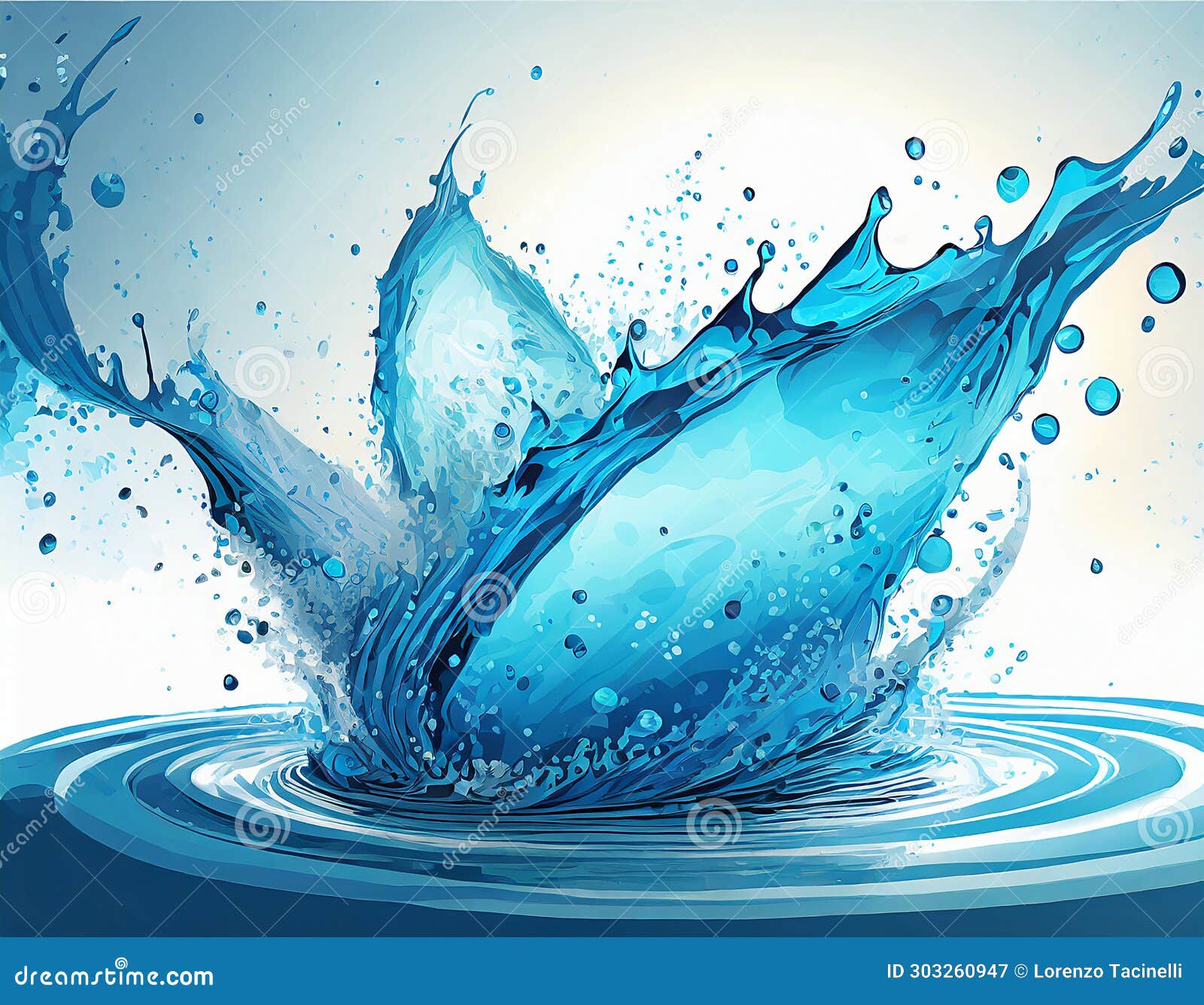 Blue Water Splash Background. Vector Illustration Eps10. Water Splash ...
