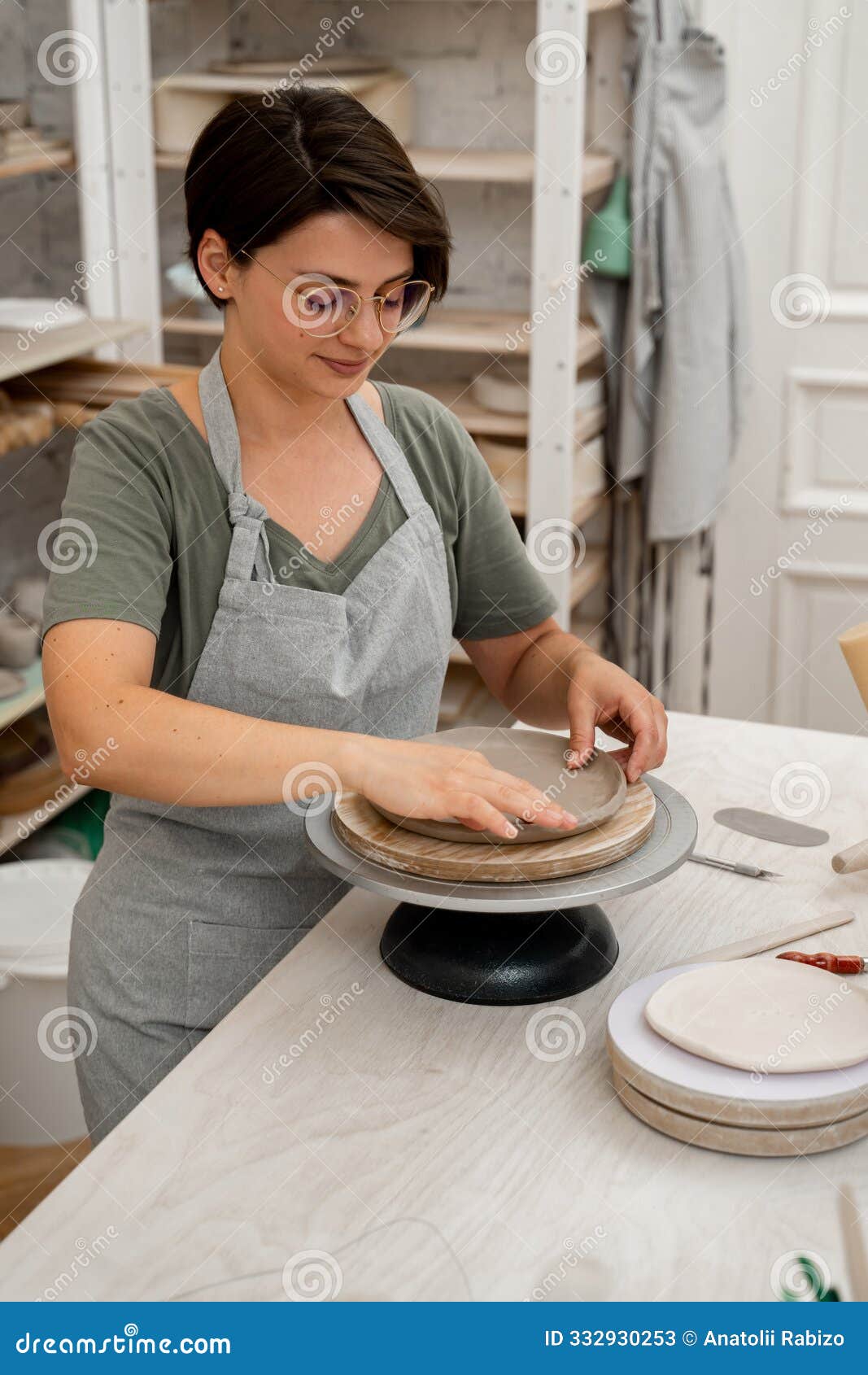 Creating Ceramic Products from Flat Sheets of Clay. Using Hands To ...