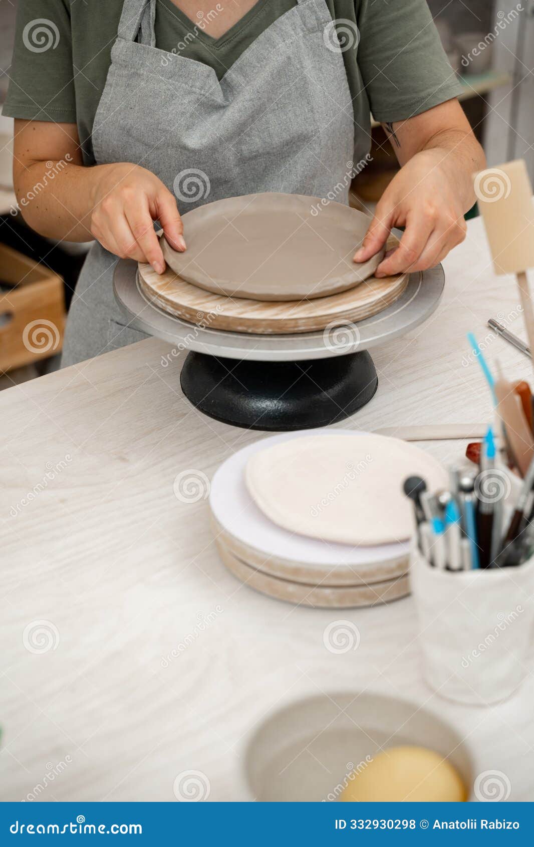 Creating Ceramic Products from Flat Sheets of Clay. Using Hands To ...