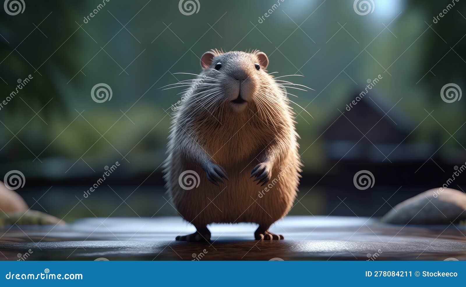 Creating a Cgi Capybara with Mouse Features Stock Illustration ...