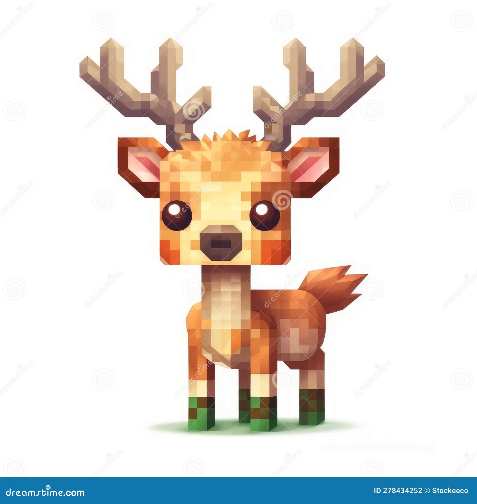 Creating a Cute Deer Character in Minecraft Pixel Art Stock ...