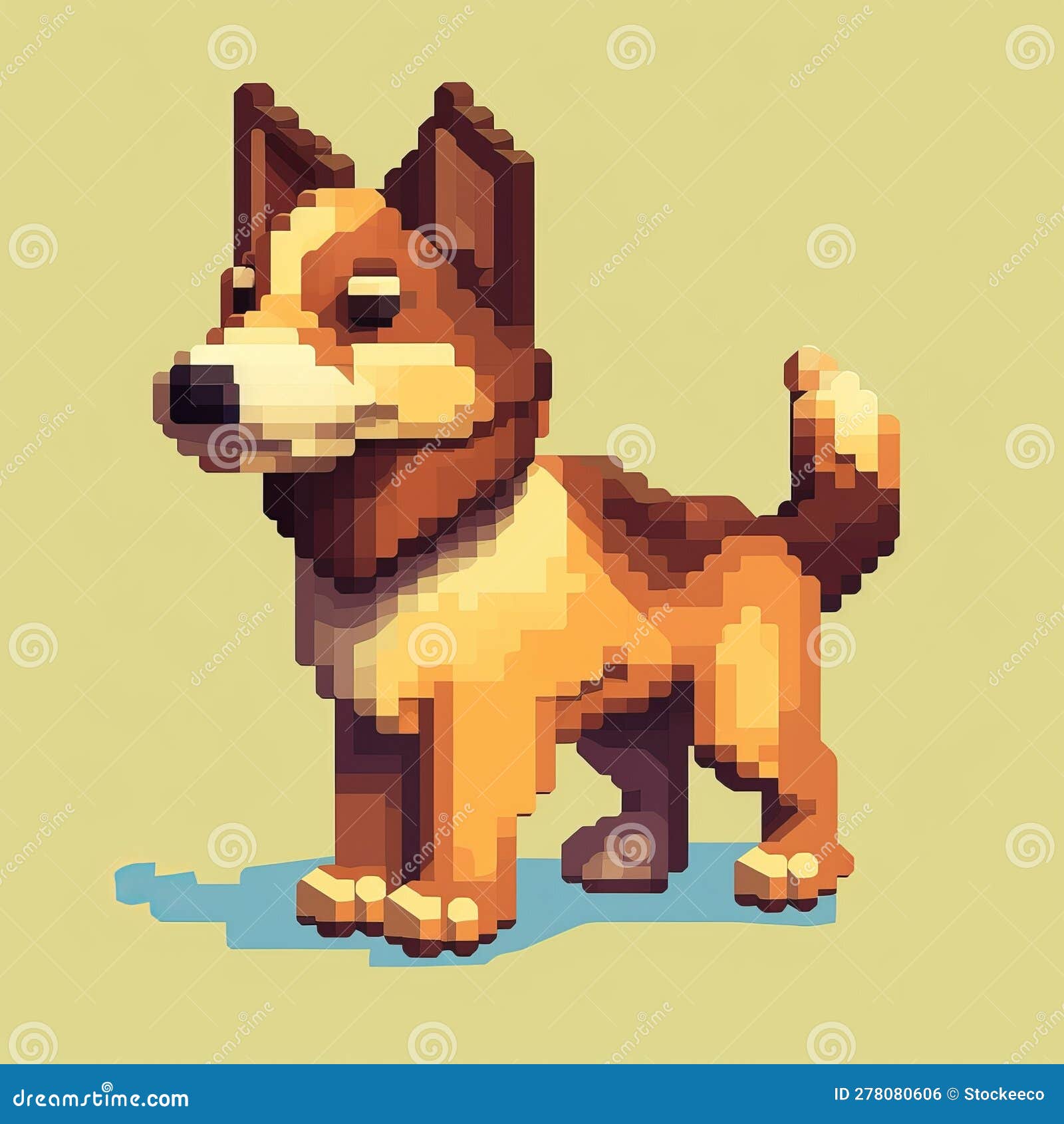 Creating a Cute Dog Character in Minecraft Pixel Art Stock Illustration ...