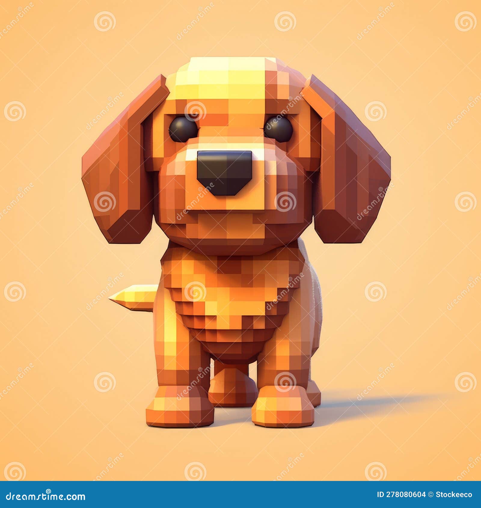 Creating a Cute Dog Character in Minecraft Using Pixel Art Stock ...