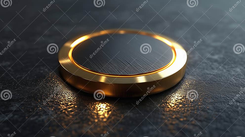 Creating a 3D Metallic Button with a Golden Touch for Web Design. Stock ...