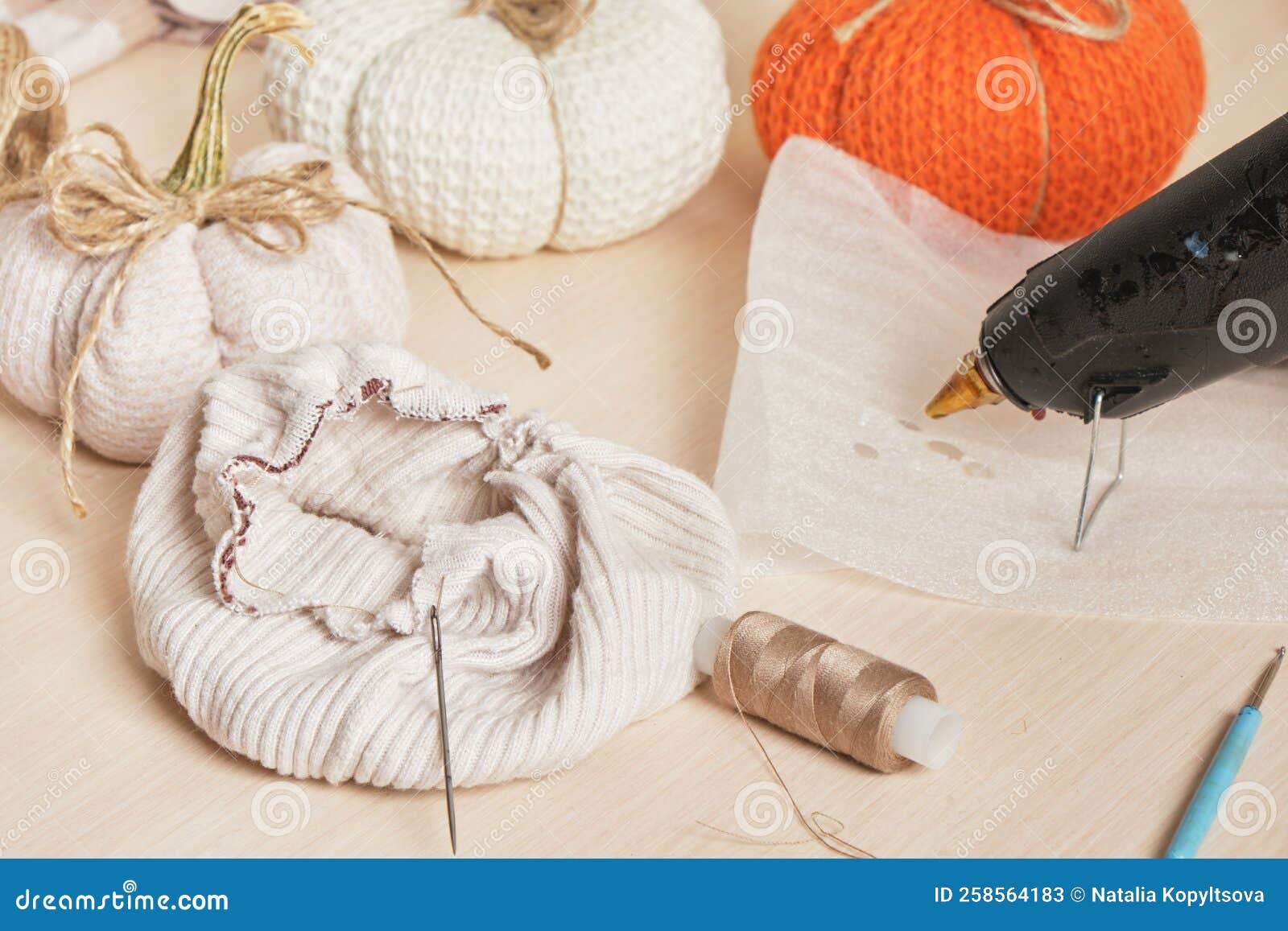 Creating DIY Halloween Decorations, Fabric Pumpkins and Knitted ...