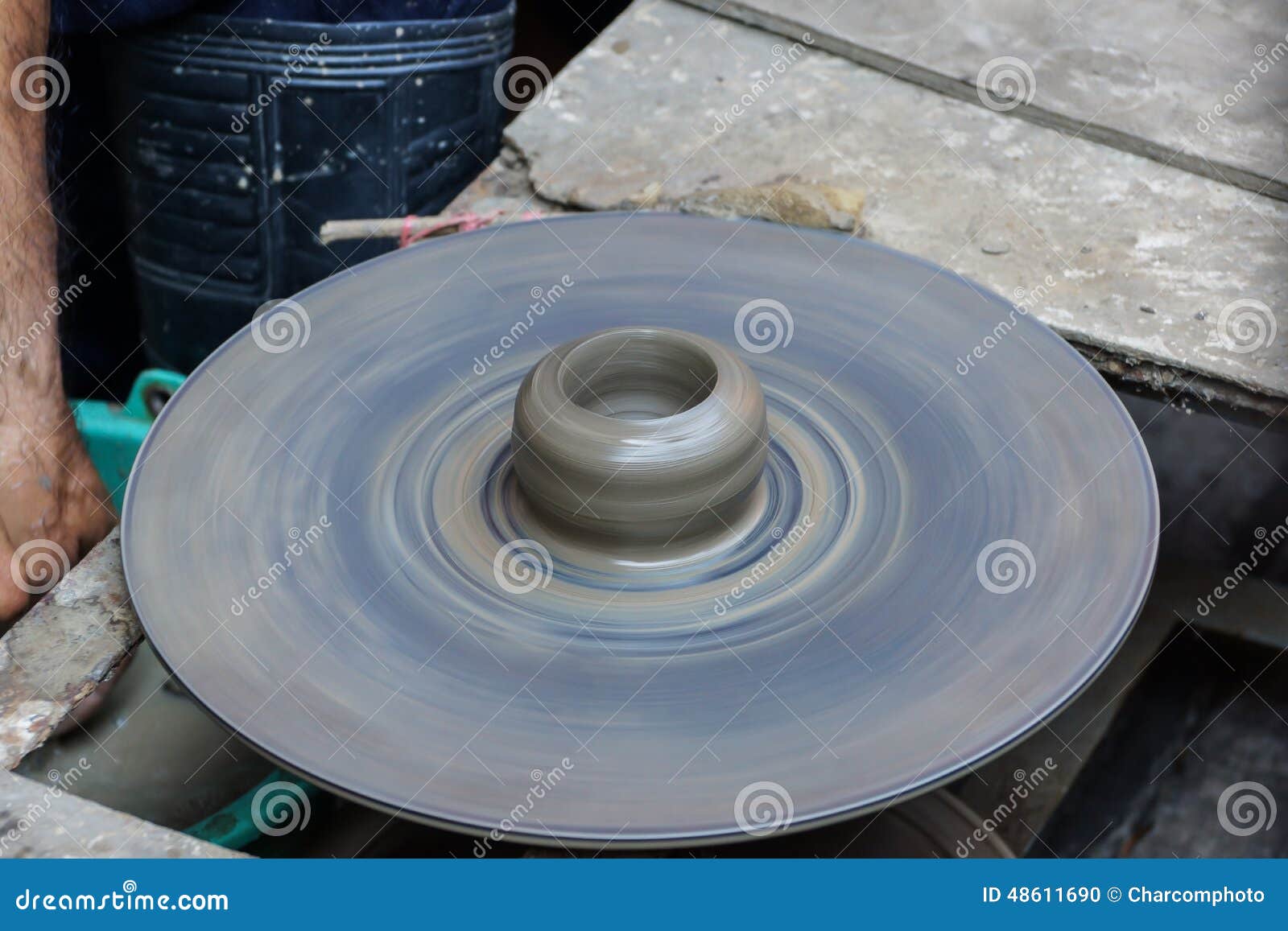 Creating an Earthen Jar on the Circle Stock Photo - Image of potter ...