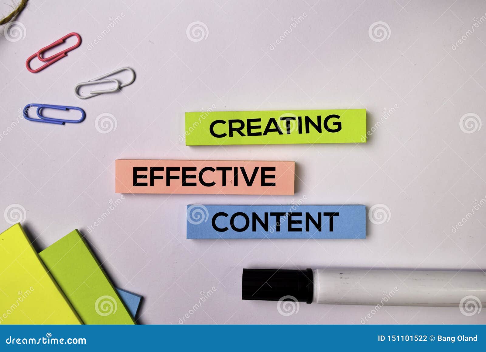Creating Effective Content on Sticky Notes Isolated on White Background ...
