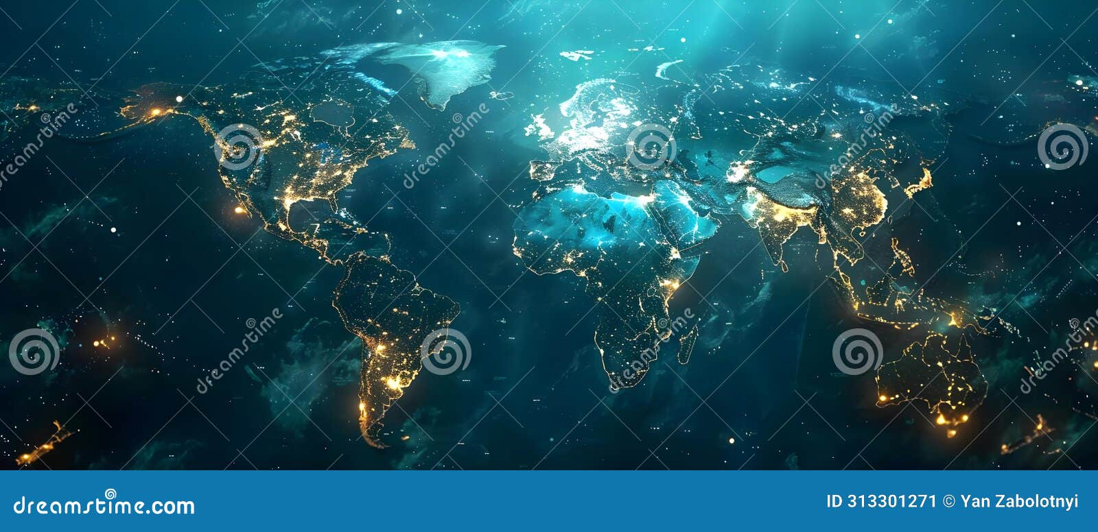 Creating a Global Blue World Effect: an Animated Map with Glowing ...