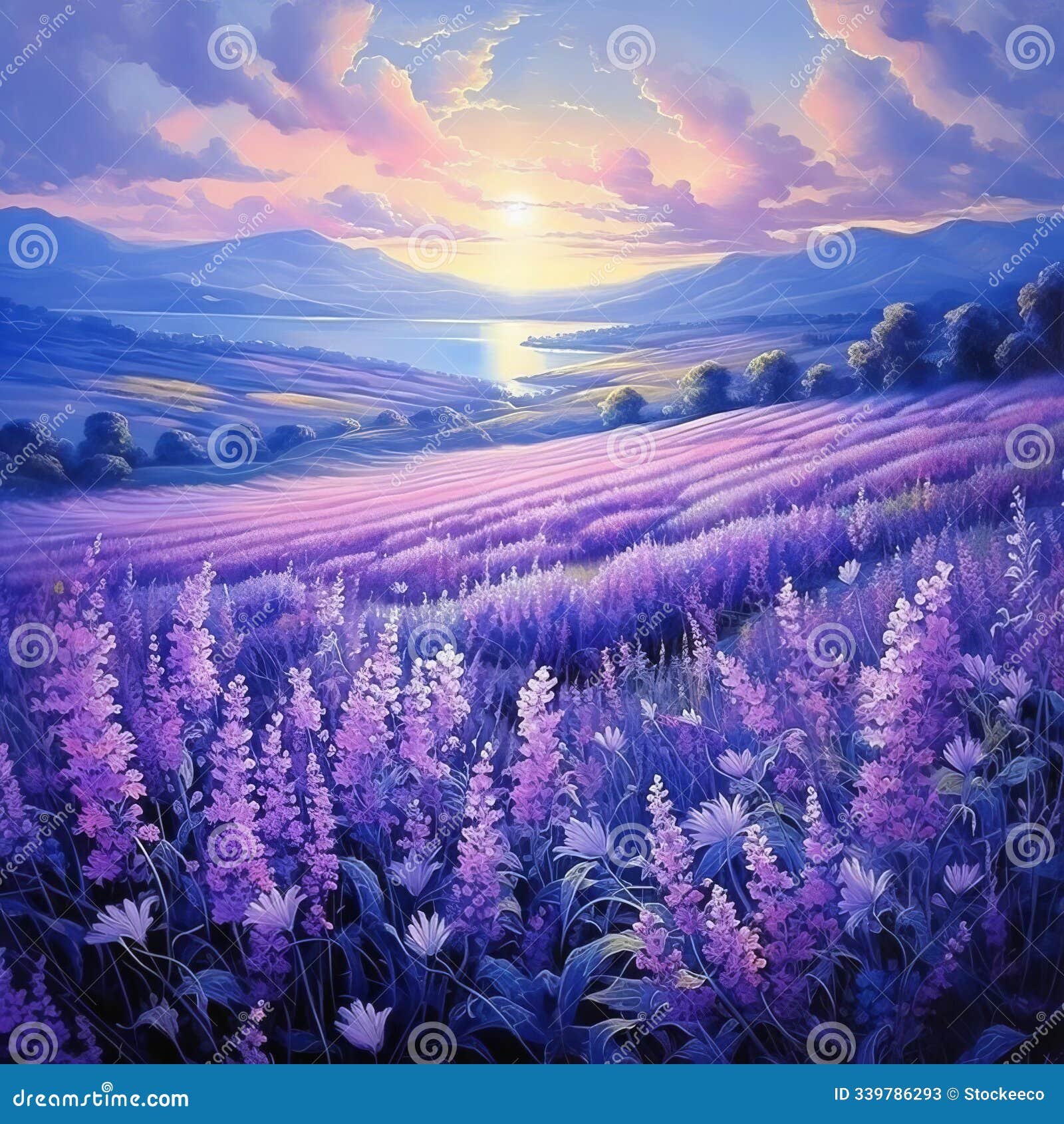 Creating a High-resolution Lavender Textured Artwork with Patterns ...