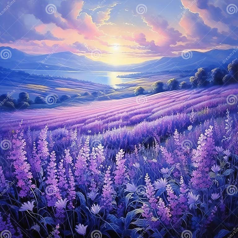 Creating a High-resolution Lavender Textured Artwork with Patterns ...