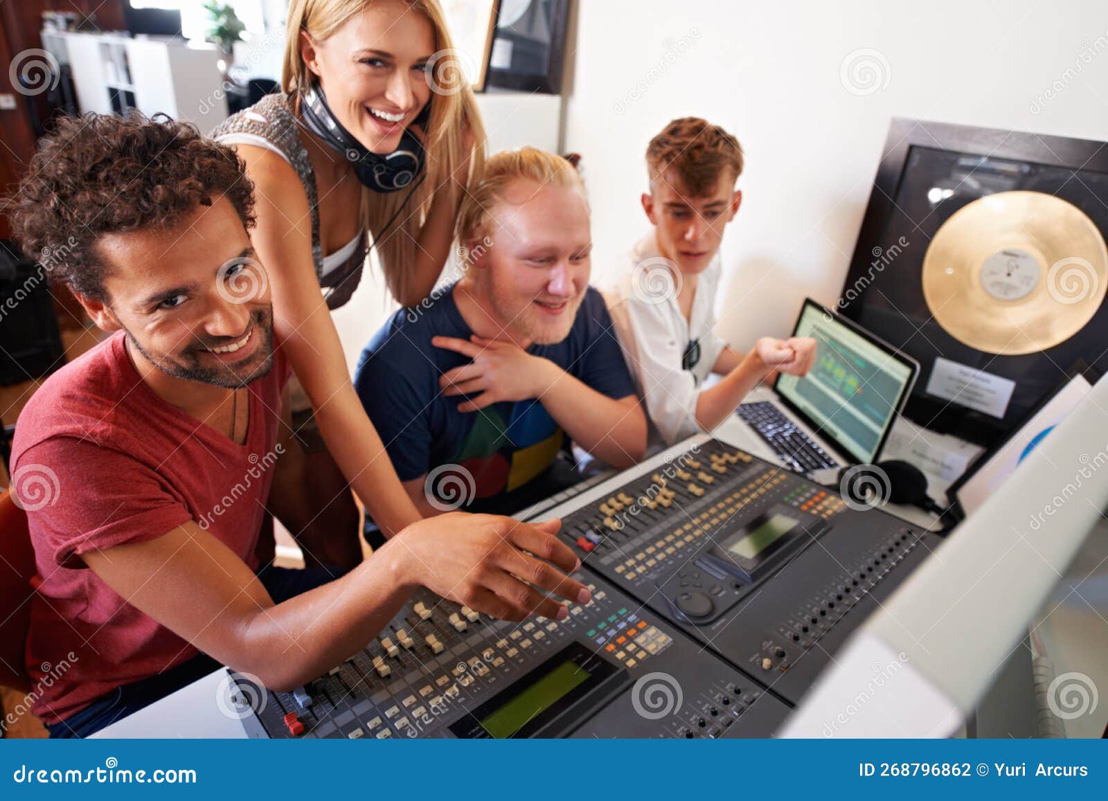 Creating a Hit Takes Time...Four Young Audio Engineers Working on a ...