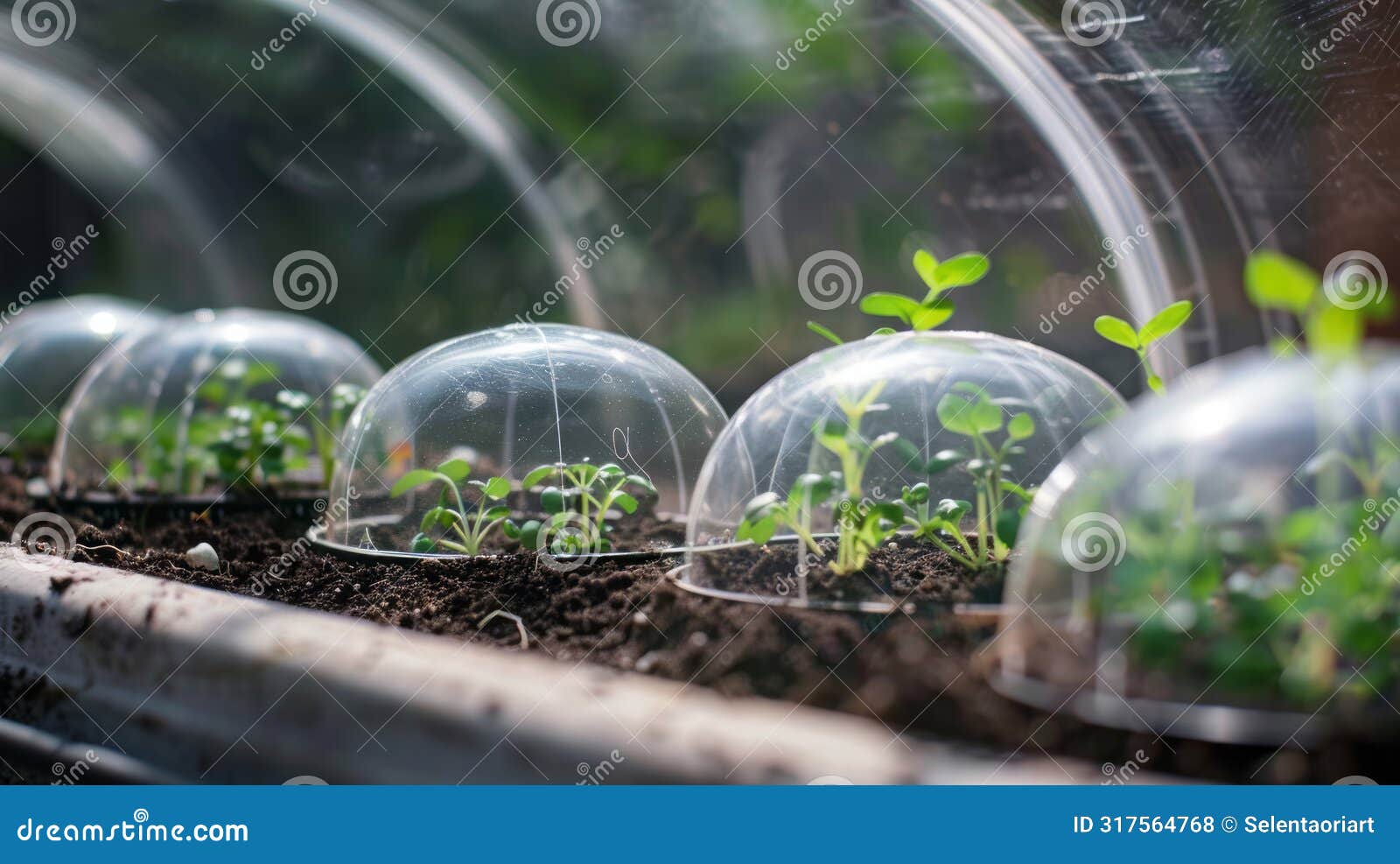 Creating Humidity Domes for Seedlings Stock Illustration - Illustration ...