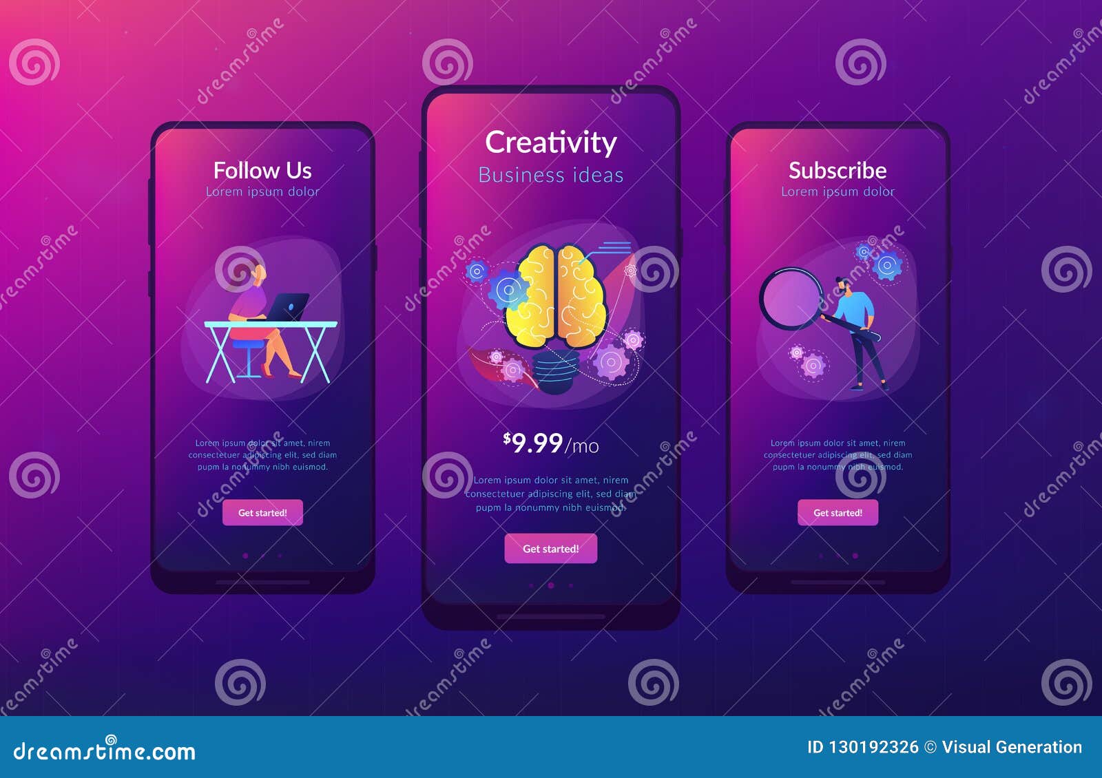 Creating Ideas Concept App Interface Template. Stock Vector ...